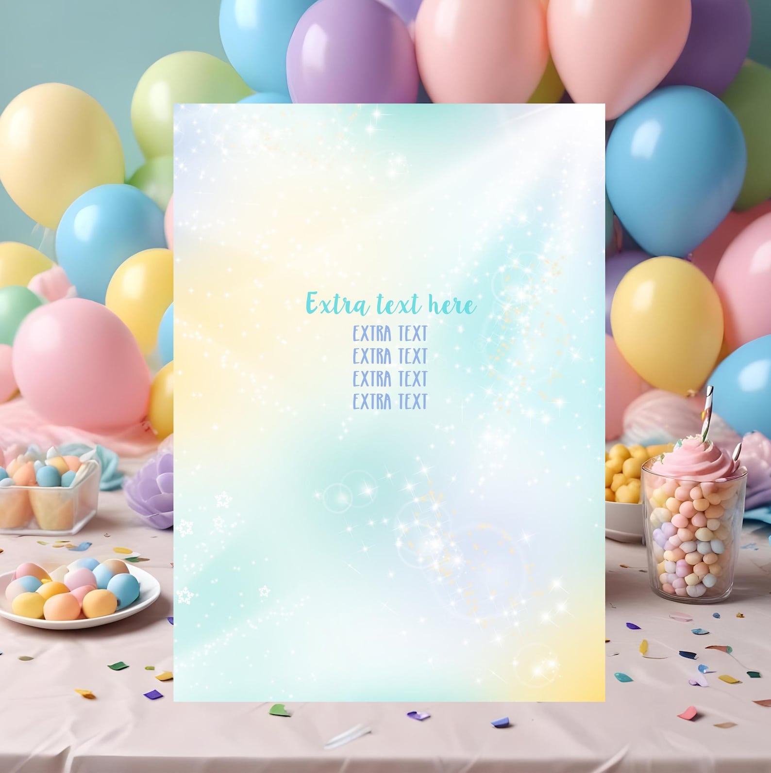 Unicorn Dinosaur Mermaid Birthday Invitation: Editable Triplets Party ...