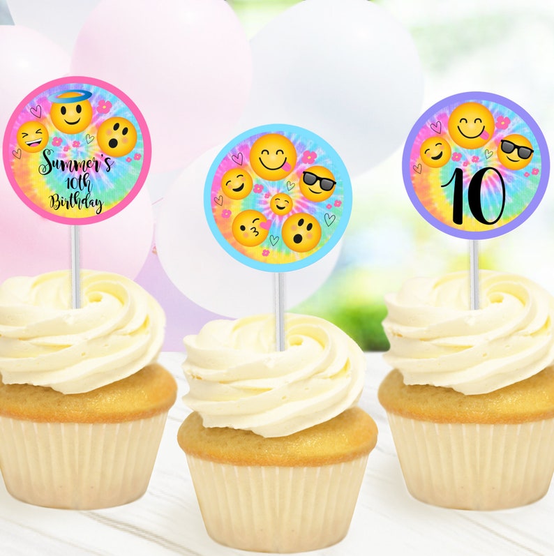 EMOJI CUPCAKE TOPPERS Instant Download Edit Yourself Emoji - Etsy
