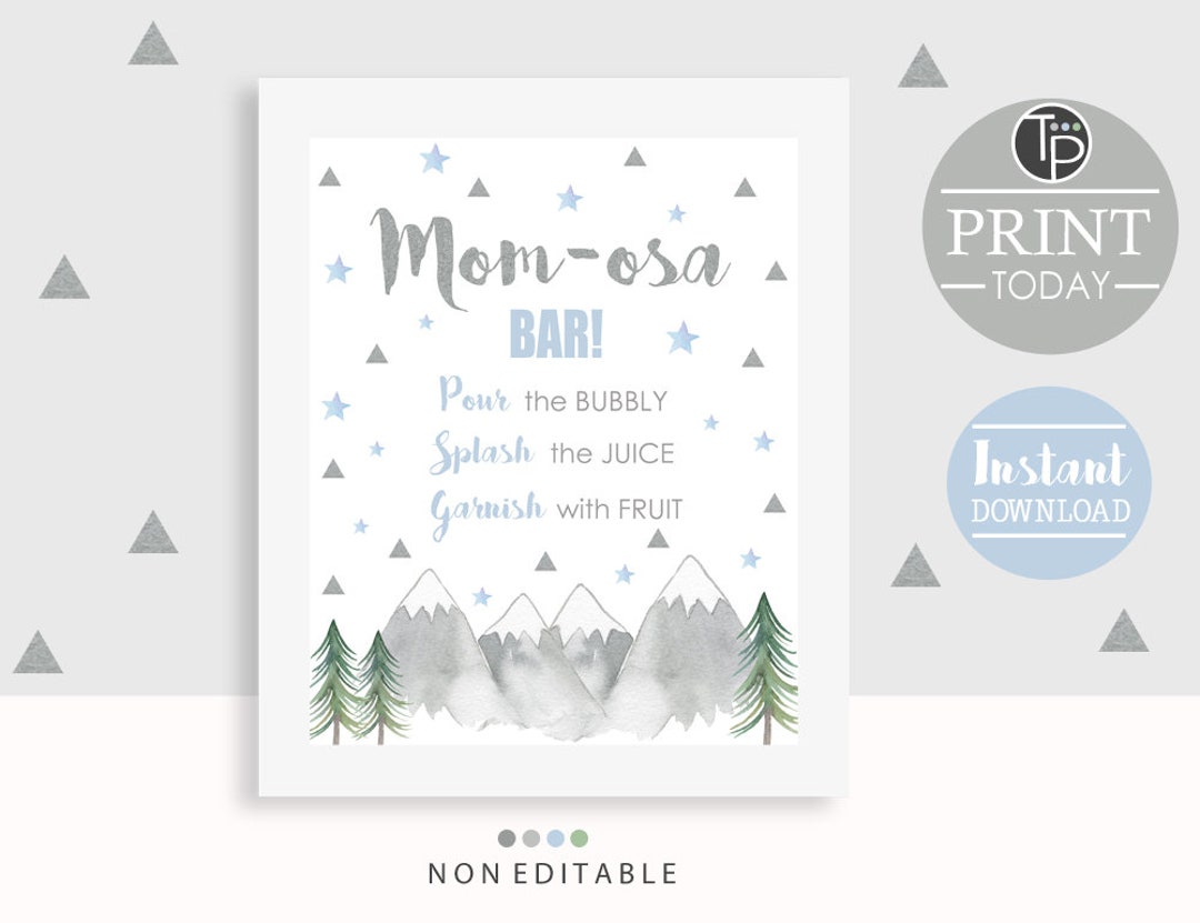 MOMOSA BAR Sign Instant Download Momosa Bar Printable Adventure Baby ...