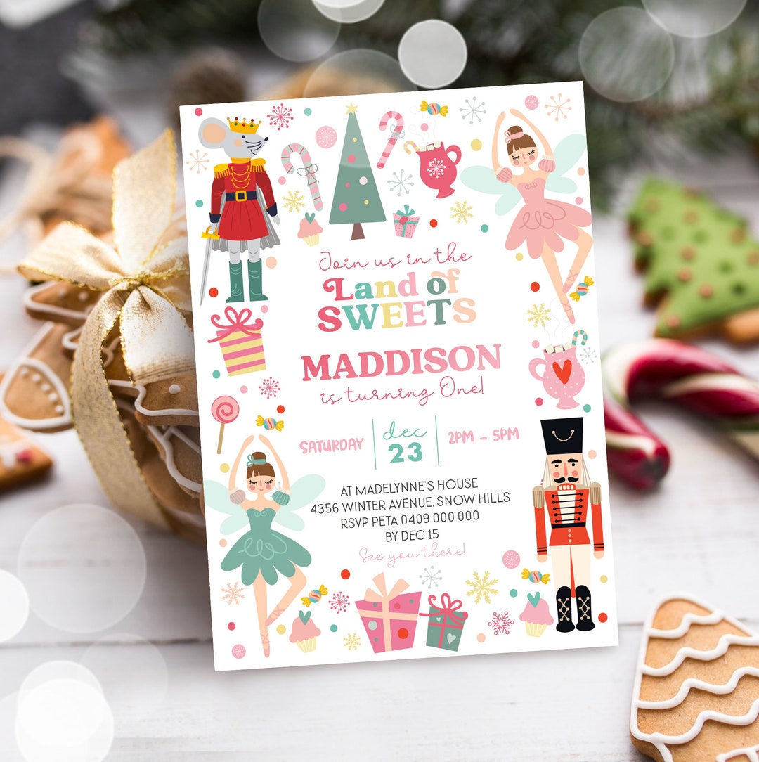 Editable Nutcracker Birthday Invitation | Land of Sweets Invite ...