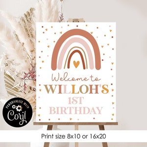 BOHO RAINBOW WELCOME Sign Instant Download Boho Rainbow Sign Editable ...