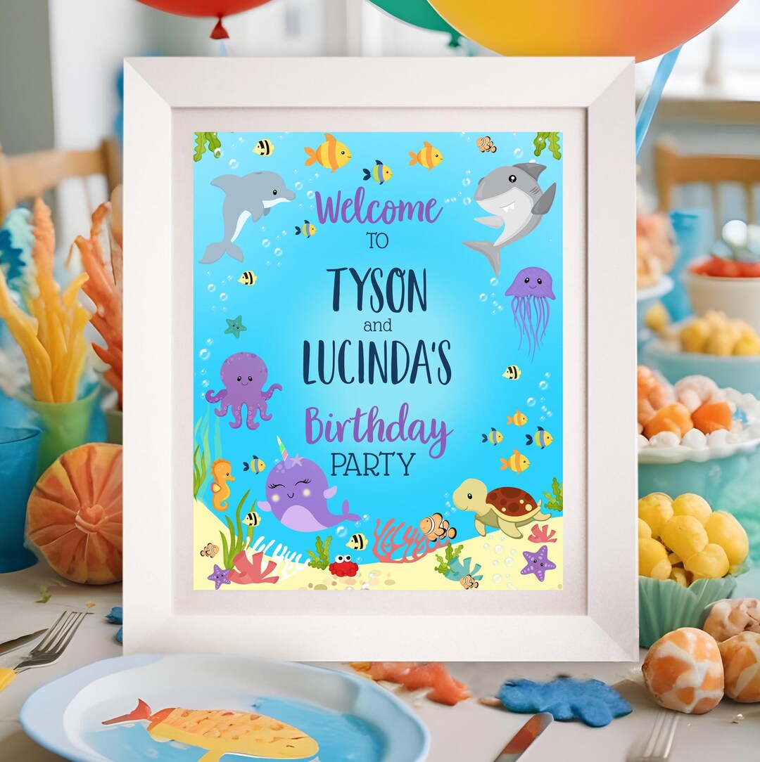 UNDER THE SEA Party Signs Editable Under the Sea Welcome Signs Joint ...