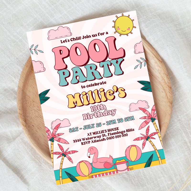 Retro Pool Party - Etsy