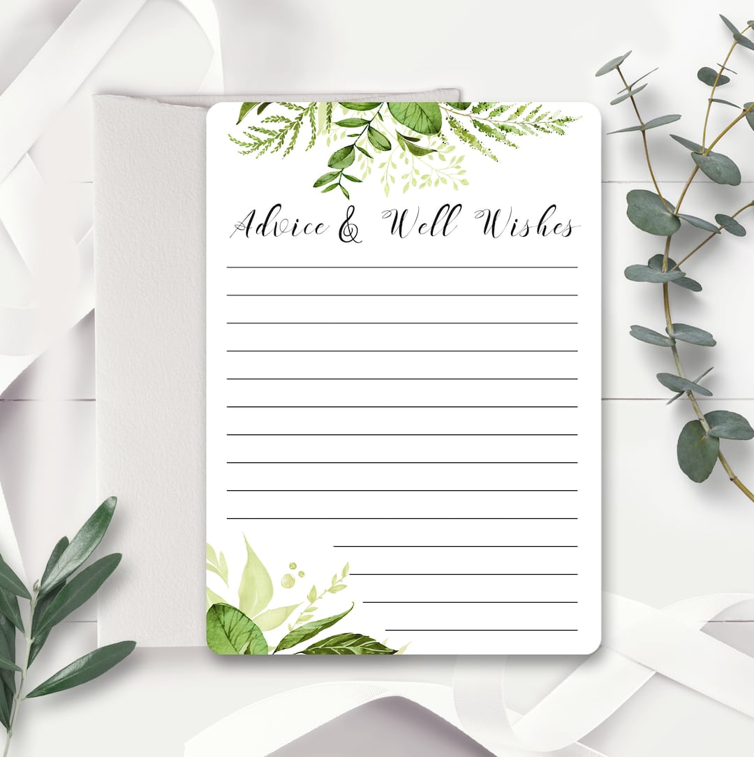 Greenery ADVICE CARDS Instant Download Eucalyptus Advice and - Etsy