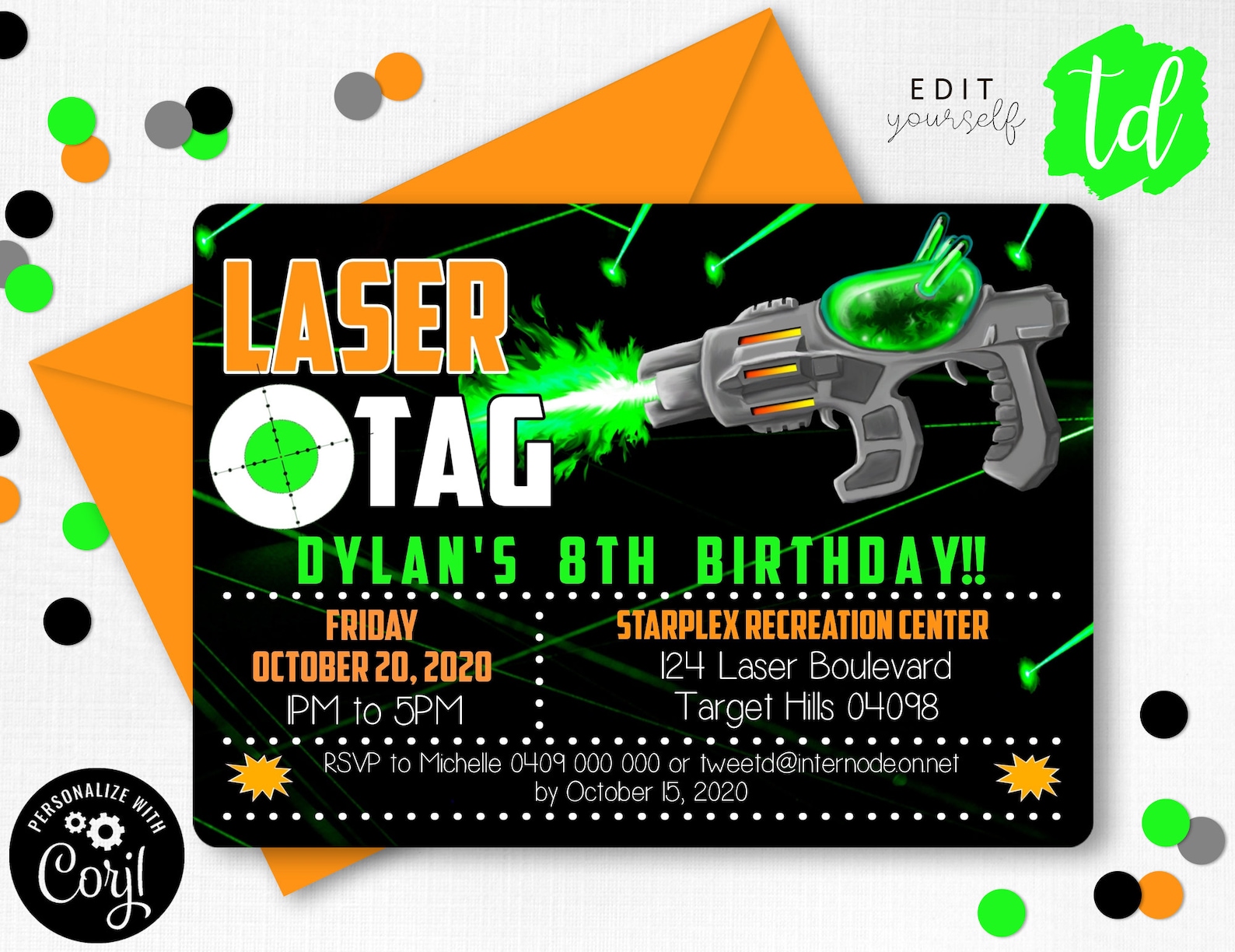 LASER TAG INVITATION Instant Download Laser Tag Invite Laser - Etsy