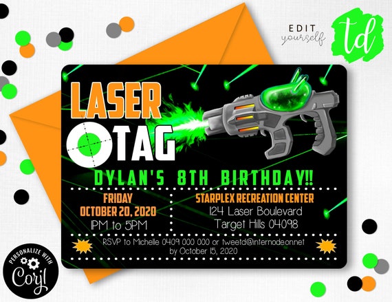 Laser Tag Flyer Invitations Printable