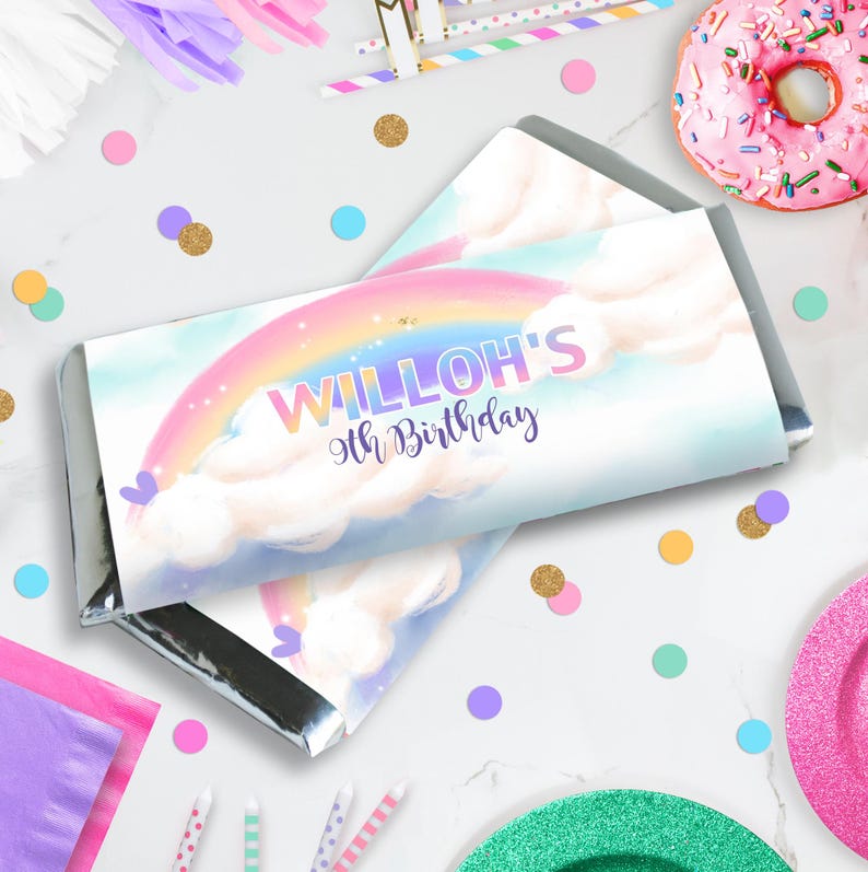Rainbow Cloud 9 Birthday Hershey Bar Wrapper (digital Download) - Etsy