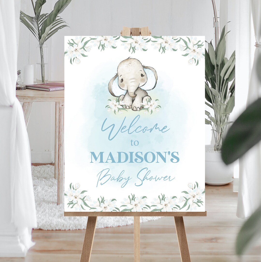 ELEPHANT WELCOME SIGN Instant Download Welcome Sign Boy - Etsy