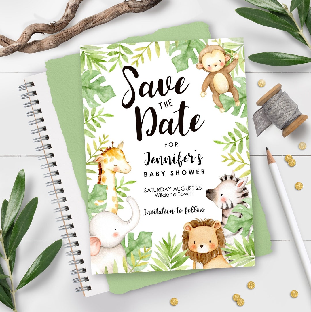 JUNGLE ANIMAL Speichern Sie das Datum Sofort-Download Speichern Sie das ...