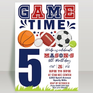 ALL STAR SPORTS Invitation Instant Download Invitation Sport Party ...
