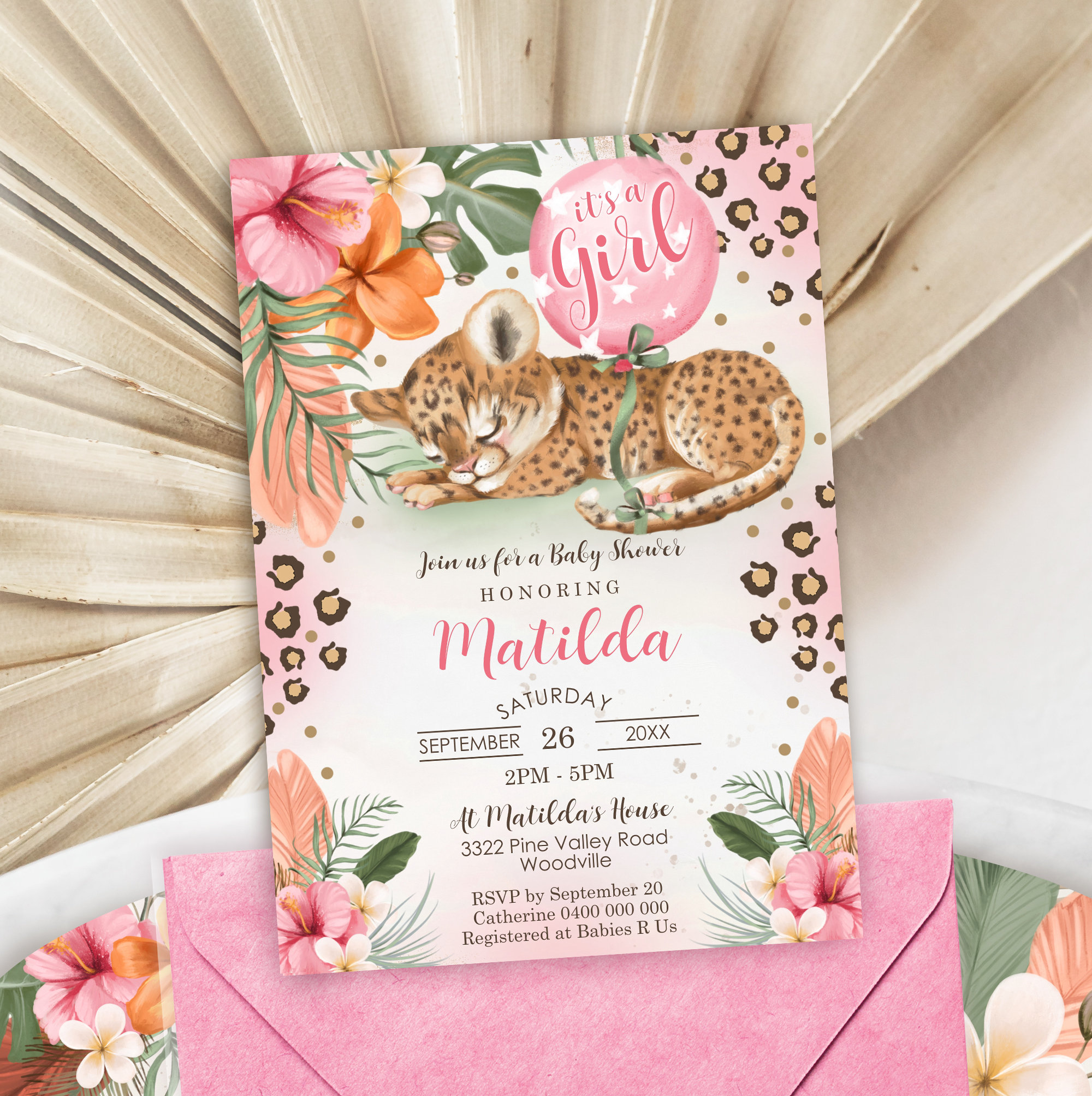 Pink Cheetah Baby Shower Theme