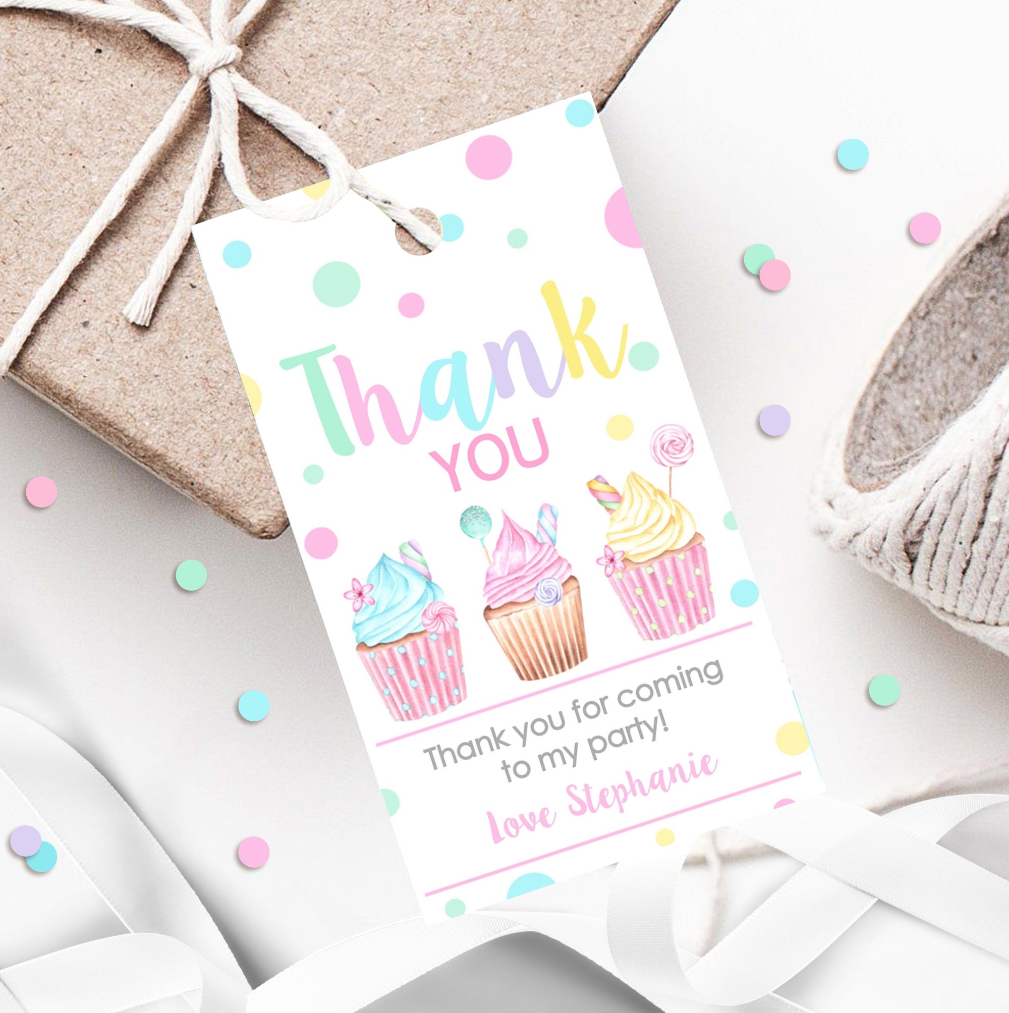 Cupcake Favor Tags Instant Download Cupcake Party Tags | Etsy