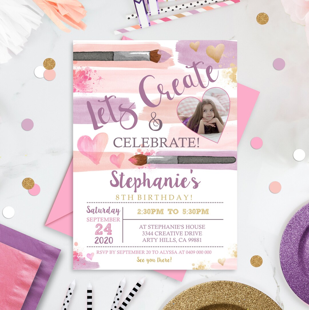 ART PARTY INVITATION Instant Download Art and Craft Invitation With ...