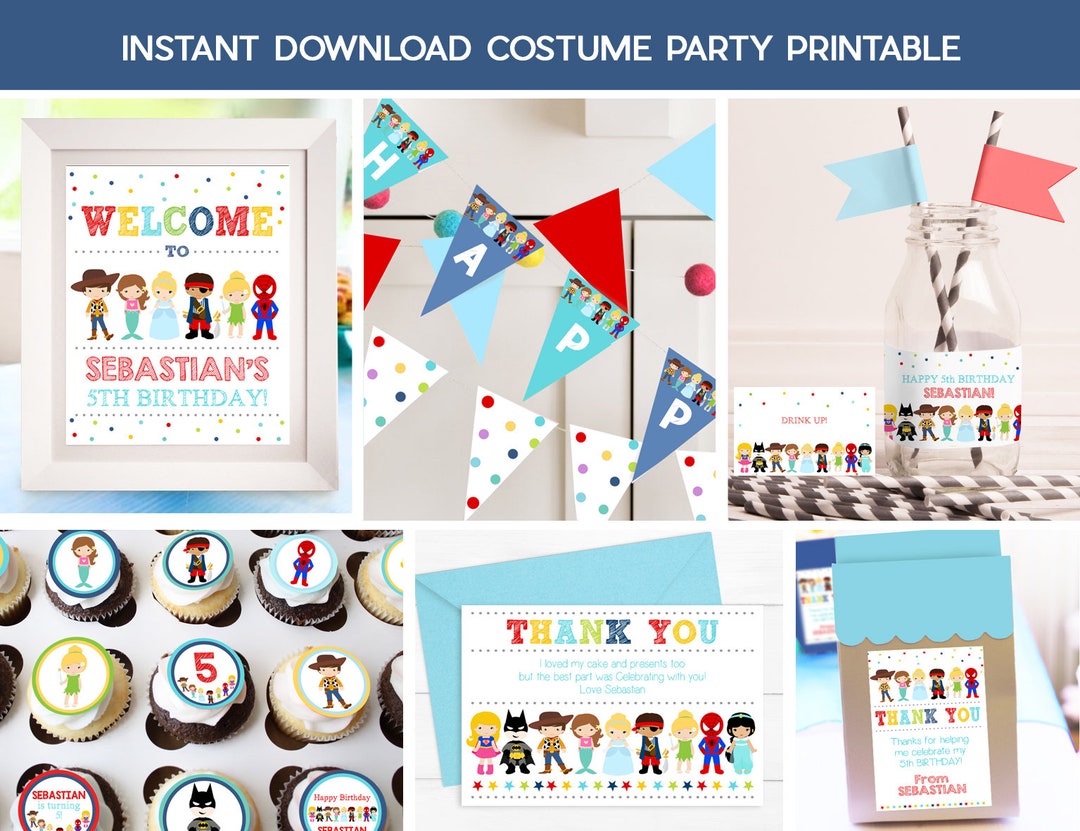 Boy COSTUME PARTY PACKAGE, Instant Download Costume Party, Printable ...