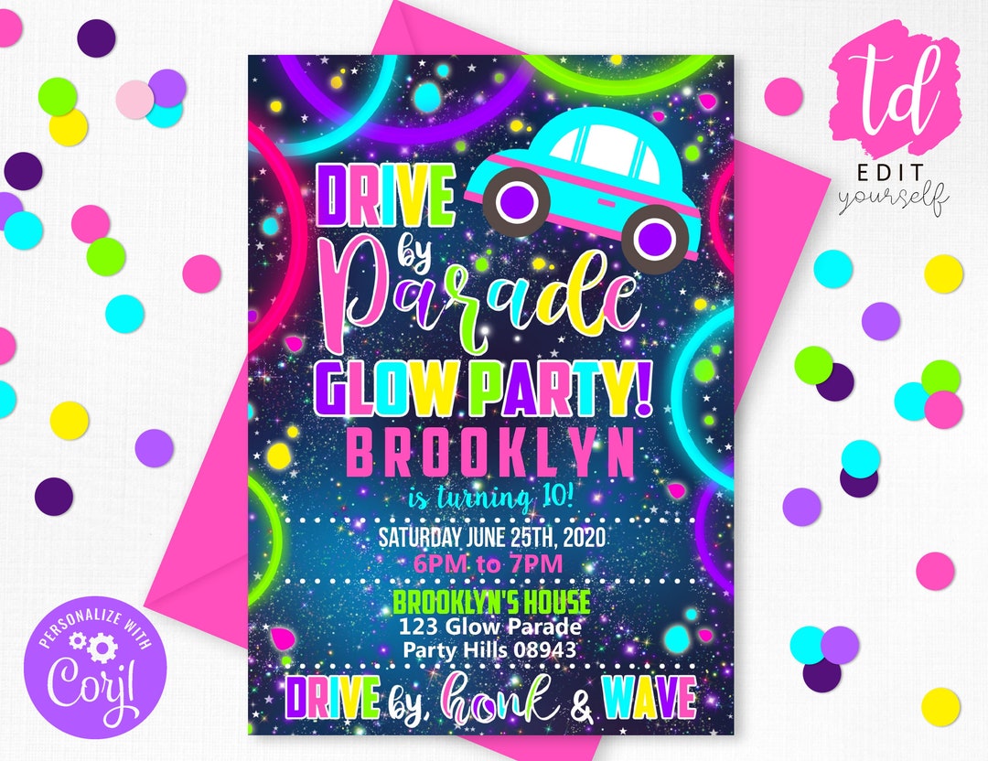 Drive by Birthday Invitation Instant Download Cars Invitation Drive by ...