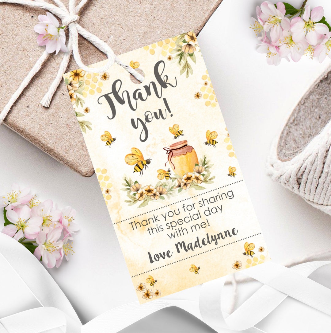 BEE FAVOR Tag Editable BEE Favor Tags Printable Bee Gift Tag Bee Garden ...