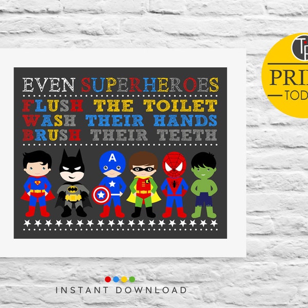 Superhero Bathroom - Etsy