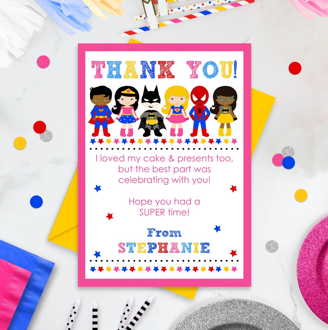 SUPERHERO THANK YOU Card Instant Download Superhero Thank You Superhero ...