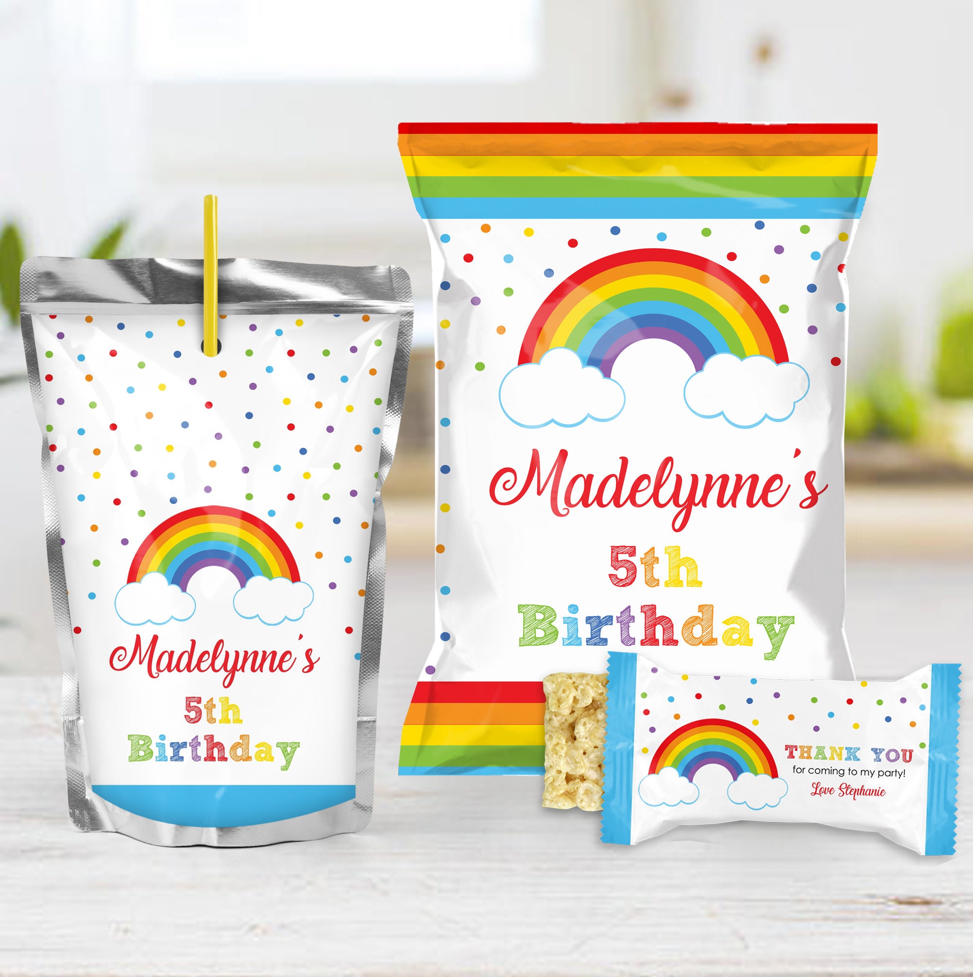 RAINBOW SNACK PACKAGE Bundle Rainbow Chip and Juice bag - Etsy