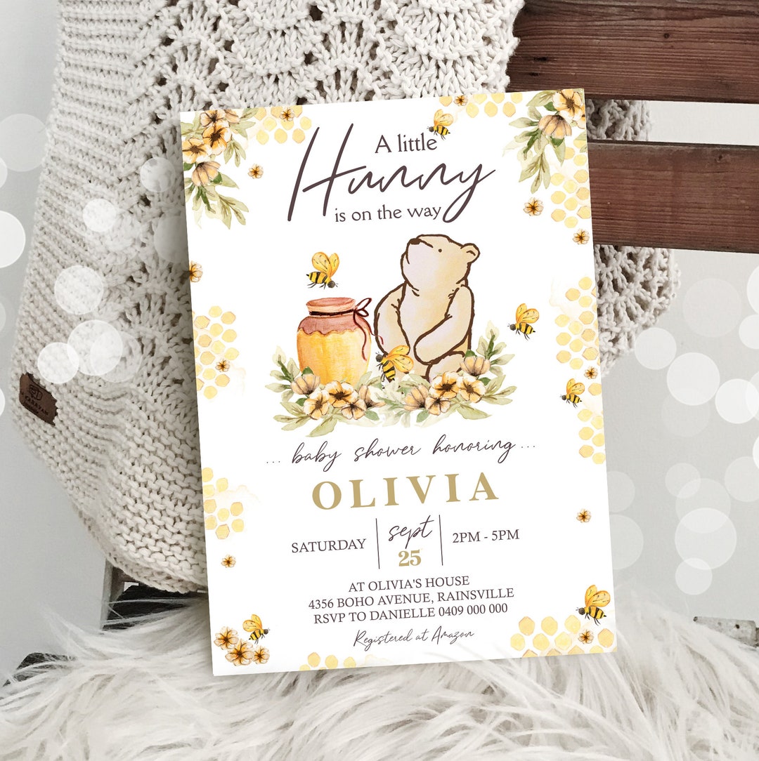 Winnie the Pooh BABY Shower Invitation Classic Winnie the Pooh ...