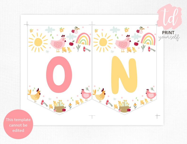 Chicken High Chair Banner: Little Chick Party Decor (digital Download ...