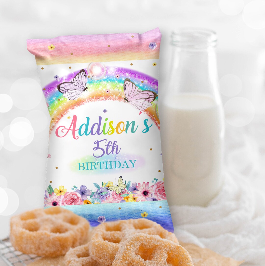 Rainbow Butterfly Chip Bag Printable Rainbow Butterfly Chip Bag ...