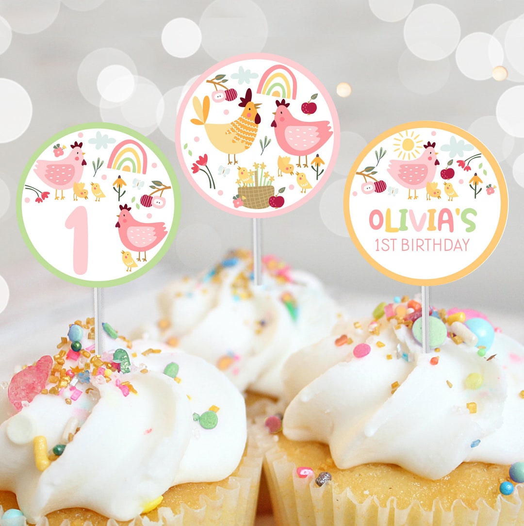 CHICKEN Cupcake Toppers Instant Download Chicken Cupcake Toppers ...