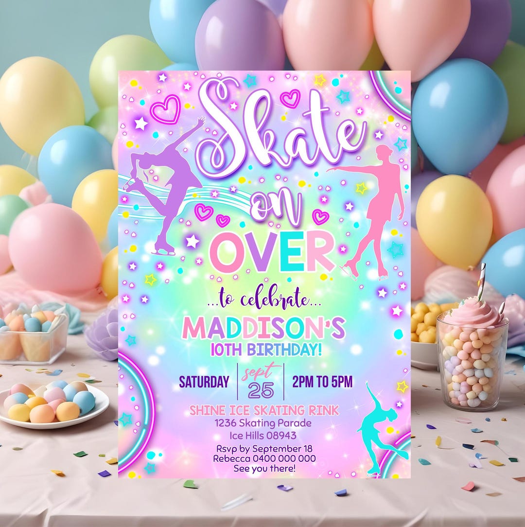 ICE SKATING Party Invitation Instant Download Ice Skating Invitation ...
