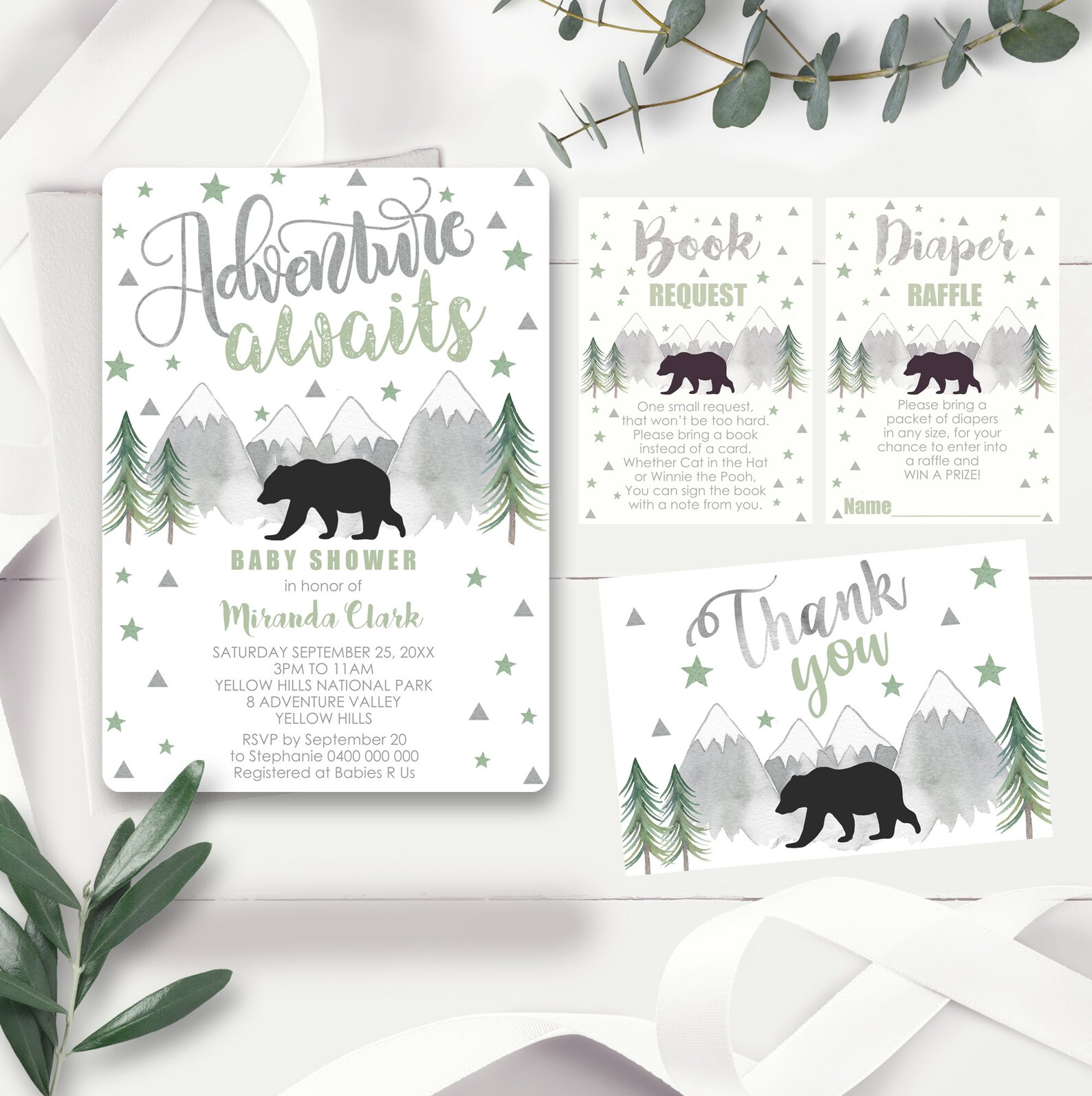 ADVENTURE Baby Shower Invitation Green Adventure Baby Shower - Etsy