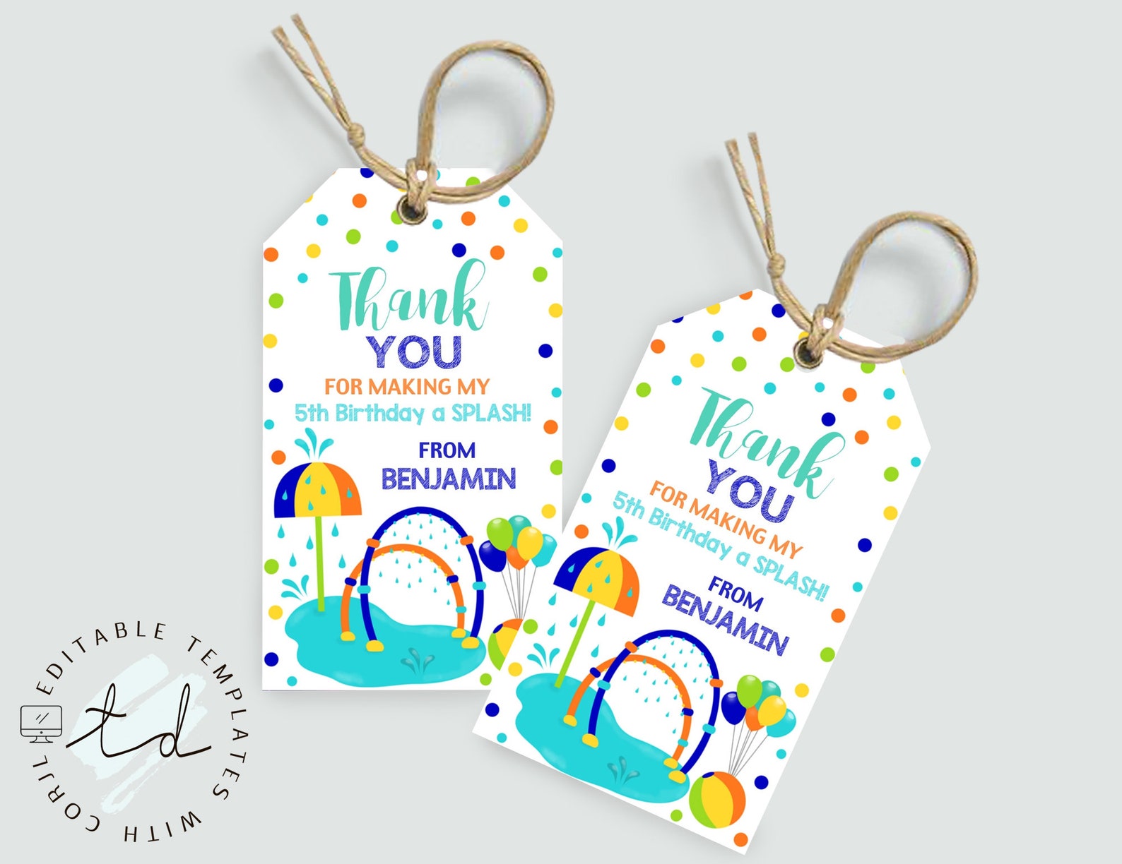 SPLASH PAD FAVOR Tag Editable Splash Pad Favor Tags Printable - Etsy ...