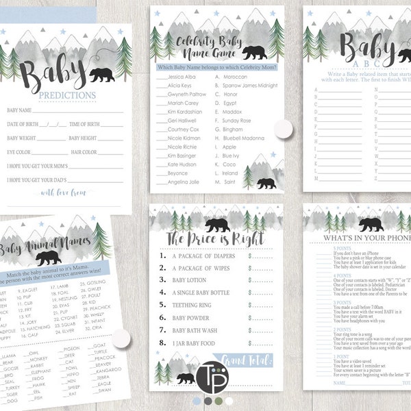 Bear Baby Shower Printables - Etsy