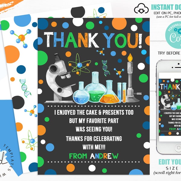 Science Thank You - Etsy