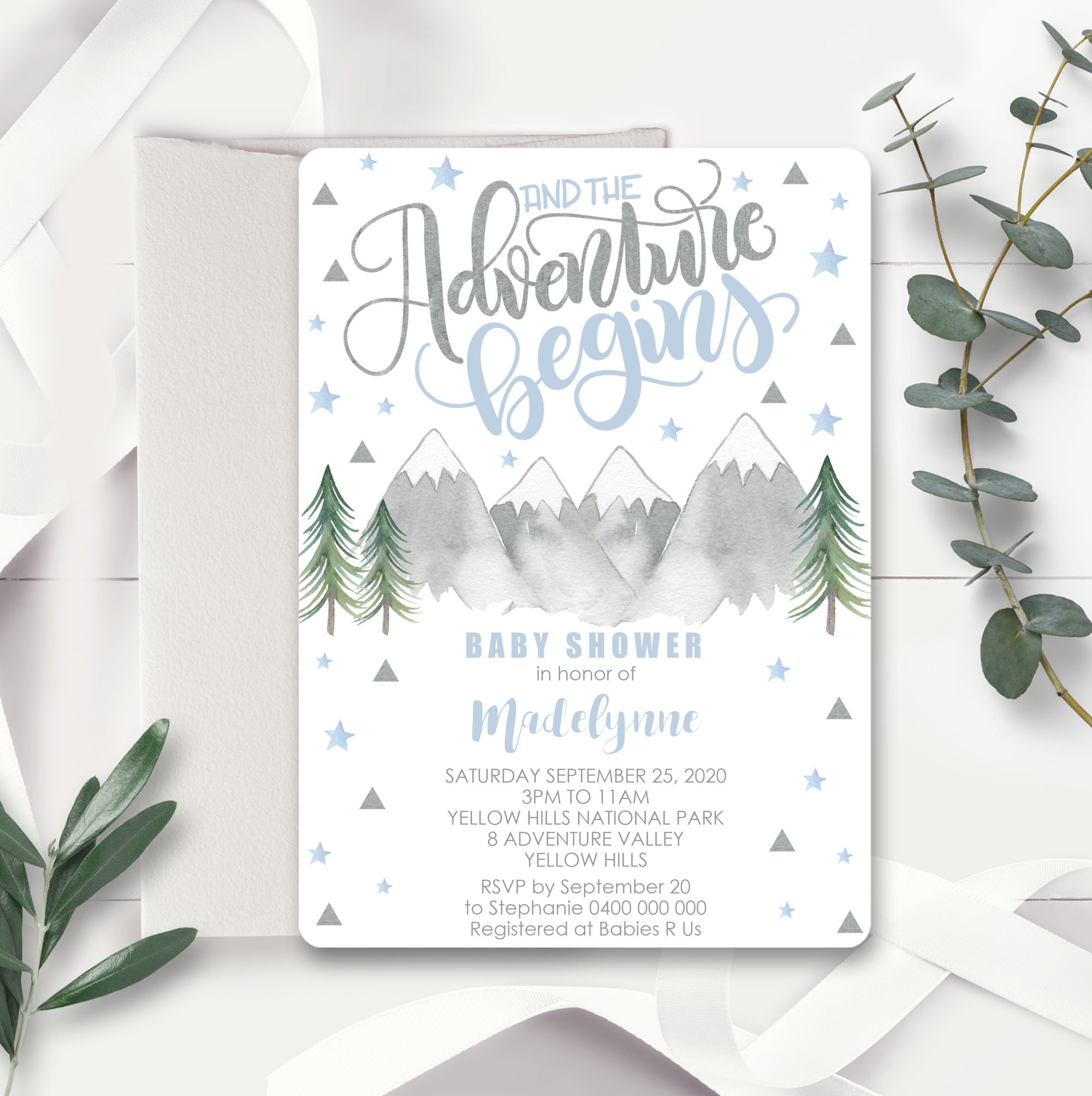ADVENTURE BEGINS Baby Shower Invitation Boy Adventure Baby - Etsy Australia