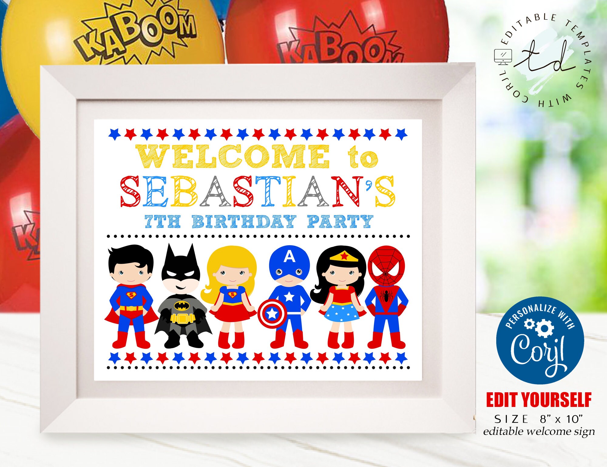 SUPERHERO WELCOME SIGN Instant Download Superhero Sign | Etsy Australia