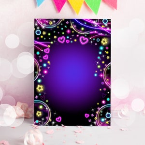 NEON GLOW INVITATION Instant Download Neon Invitations Glow Invitation ...