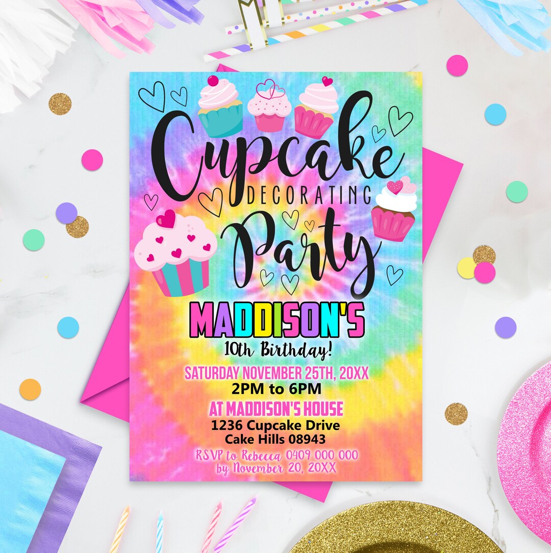 Cupcake Decorating Party Invitation Cupcake Invitation Cupcake ...