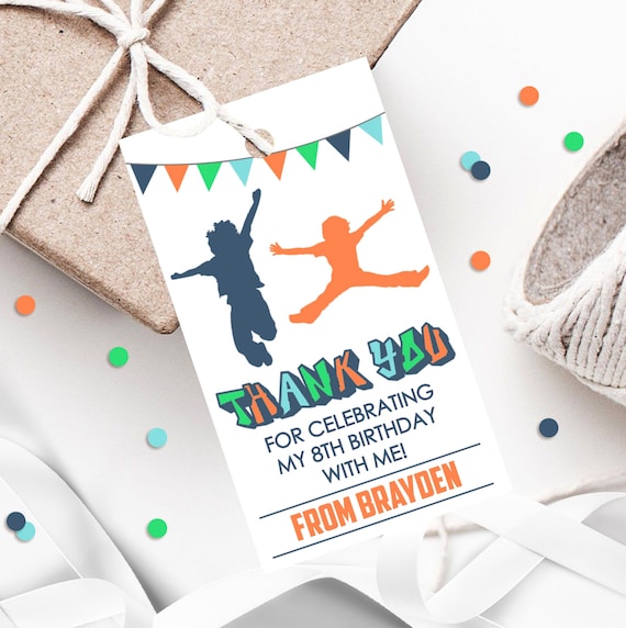 Jump Party Favor Tag Editable Jump Gift Tags Printable Bounce - Etsy