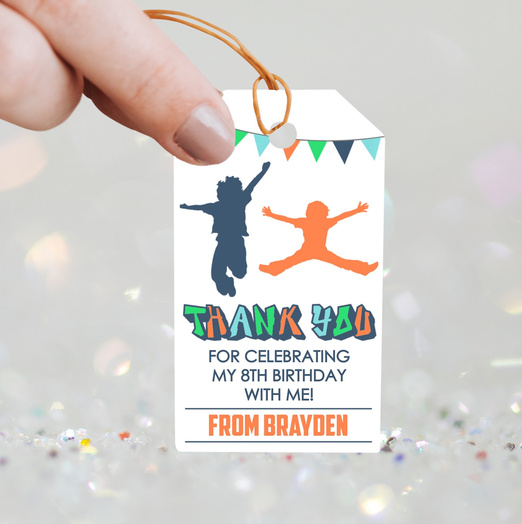 Jump Party Favor Tag Editable Jump Gift Tags Printable Bounce - Etsy