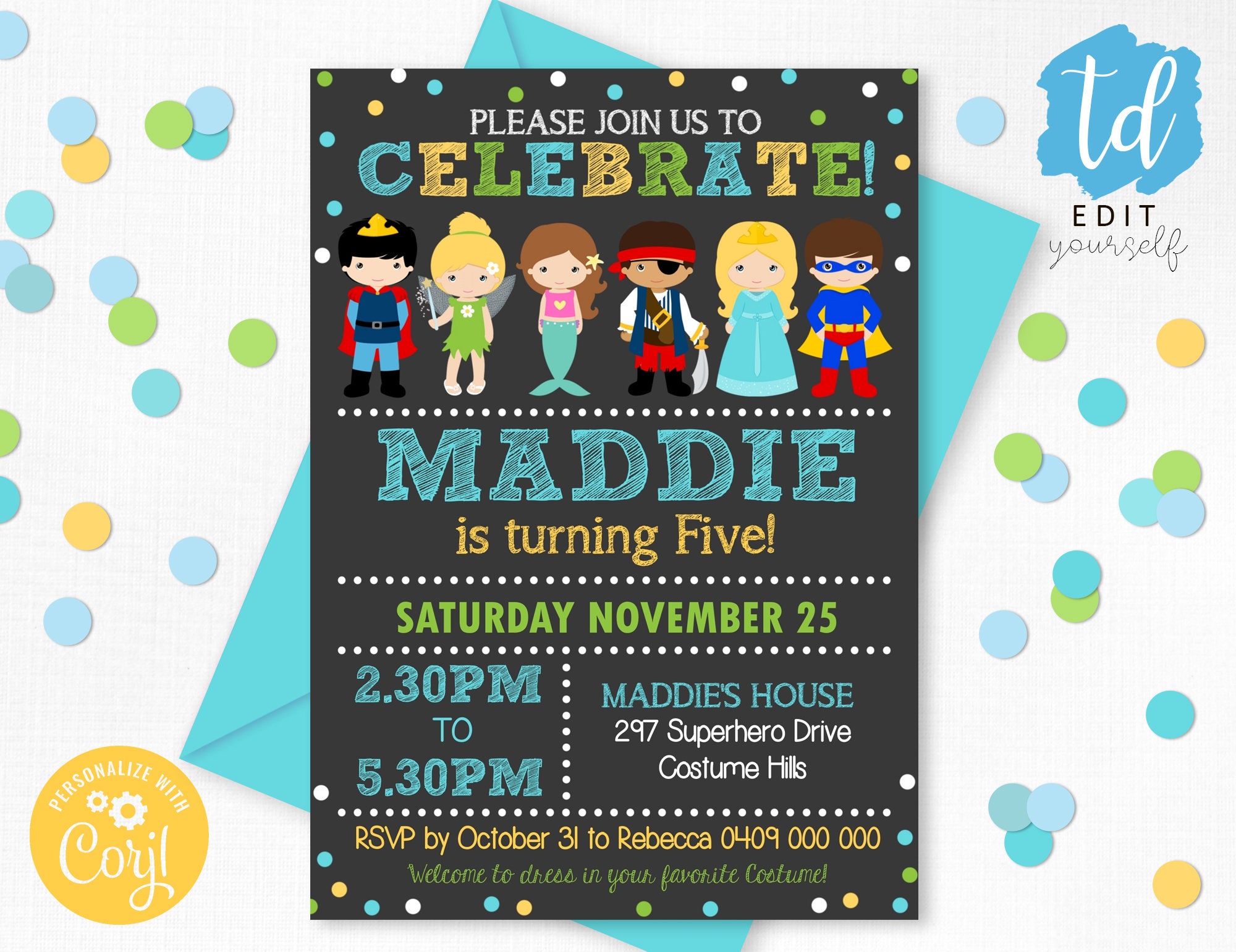 COSTUME PARTY Invitation Instant Download Costume Party - Etsy