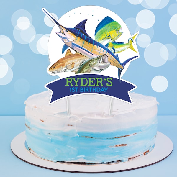 Fishing Cake Topper - Etsy