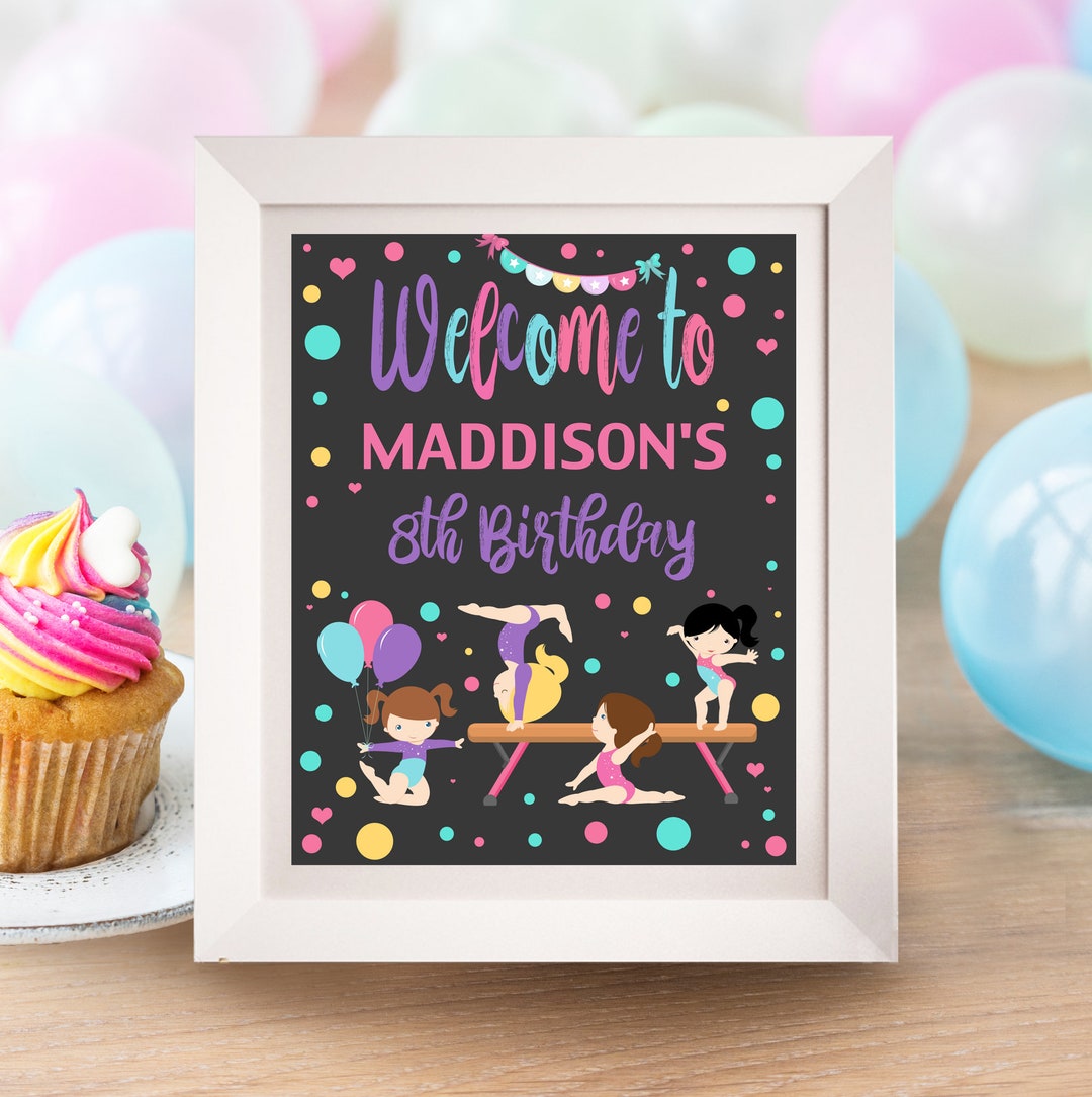 GYMNASTICS WELCOME Sign Instant Download Gymnastics Party Sign - Etsy ...