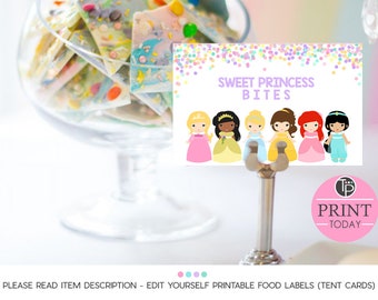 Princess Food Labels - Etsy