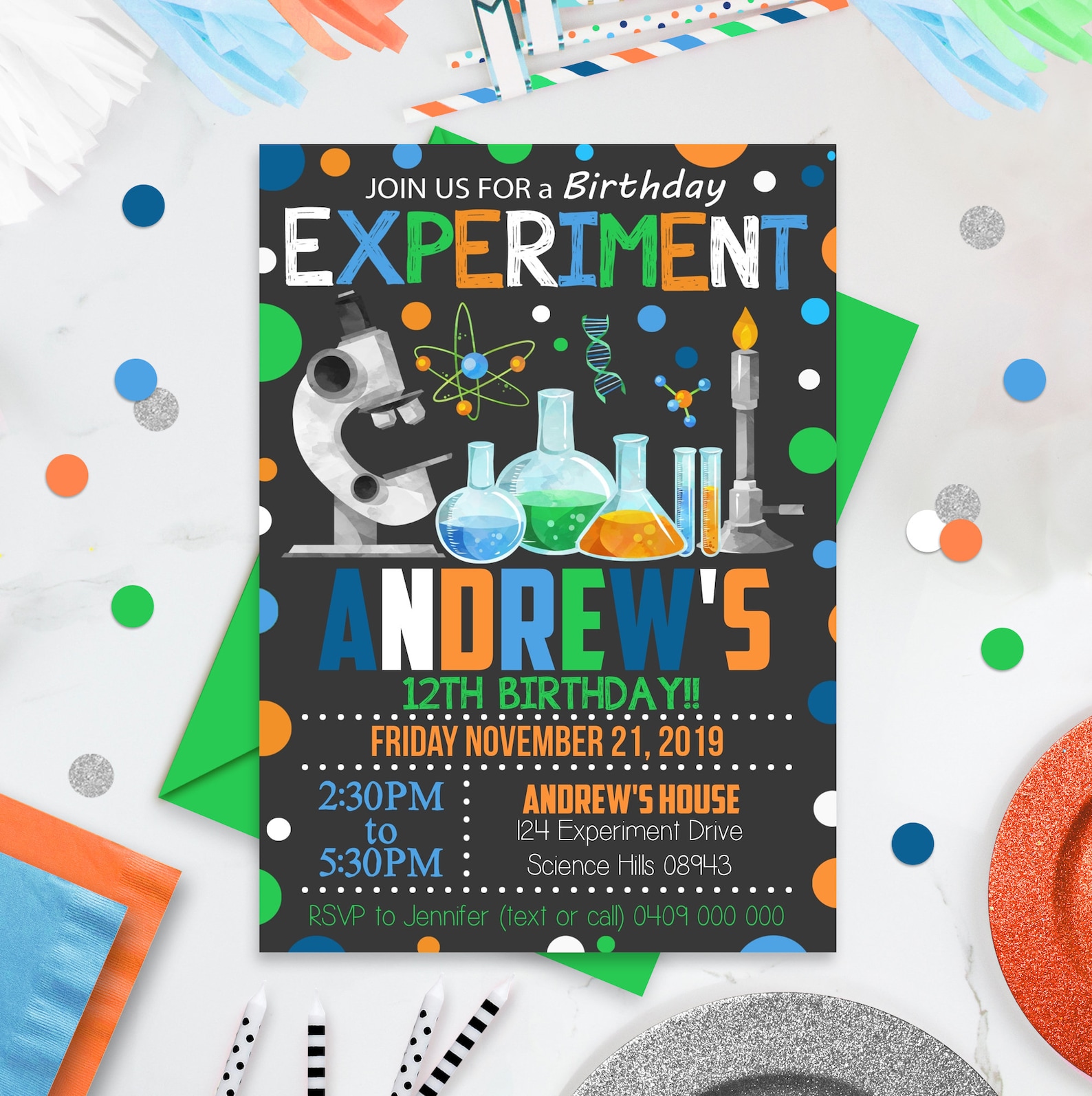 SCIENCE PARTY INVITATION Mad Scientist Party Invitation | Etsy