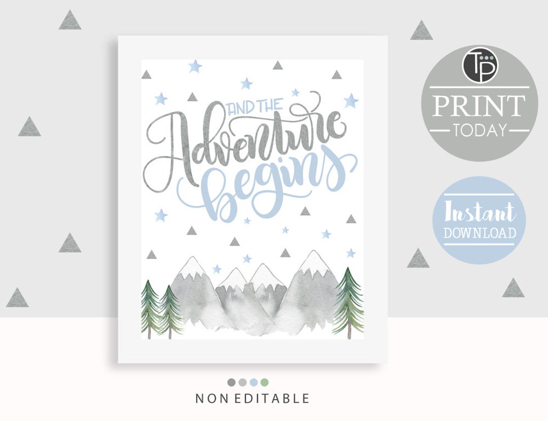 ADVENTURE BEGINS PRINT Instant Download Adventure Printable Boy ...