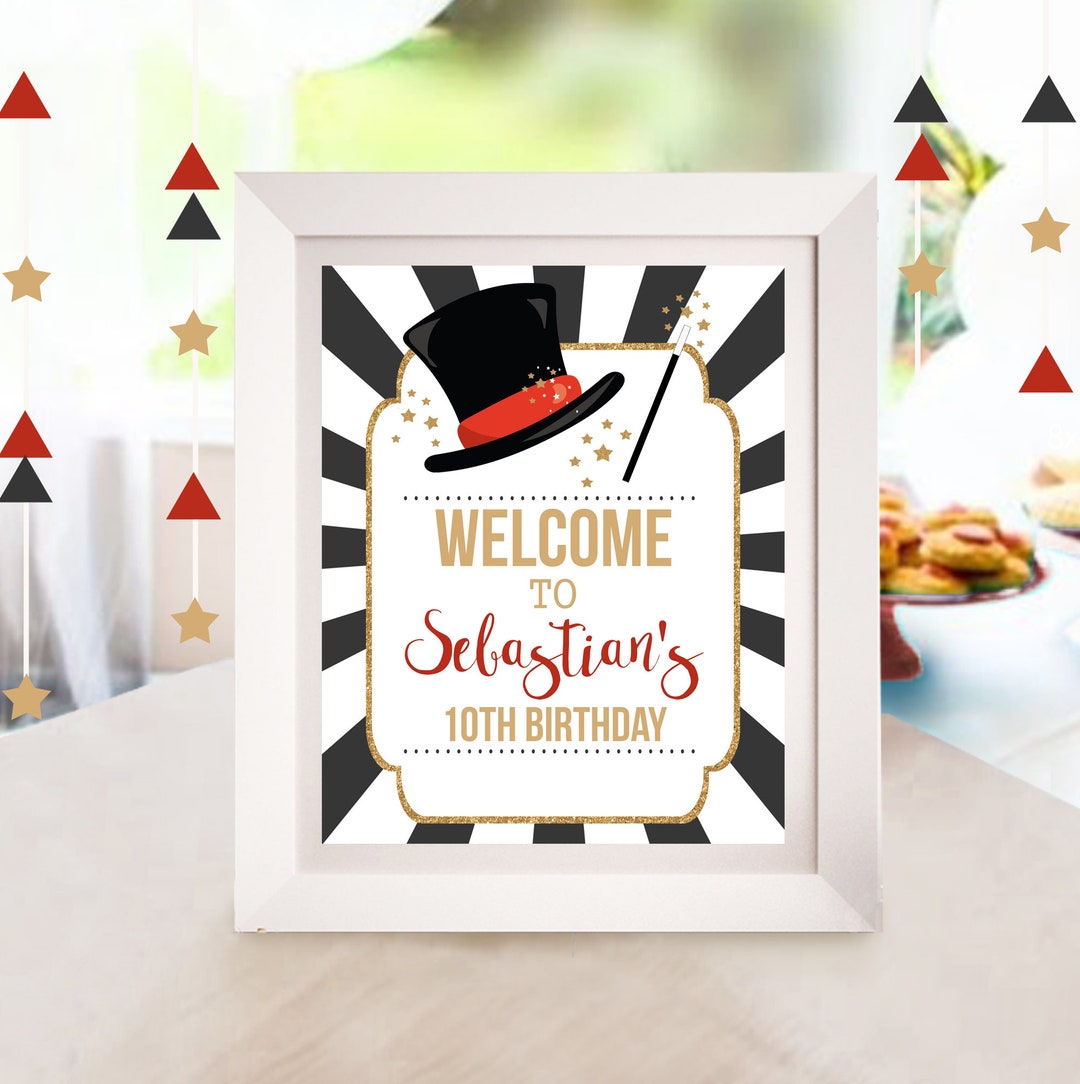 MAGIC WELCOME Signs Editable Magic Party Signs Corjl Magic Birthday ...