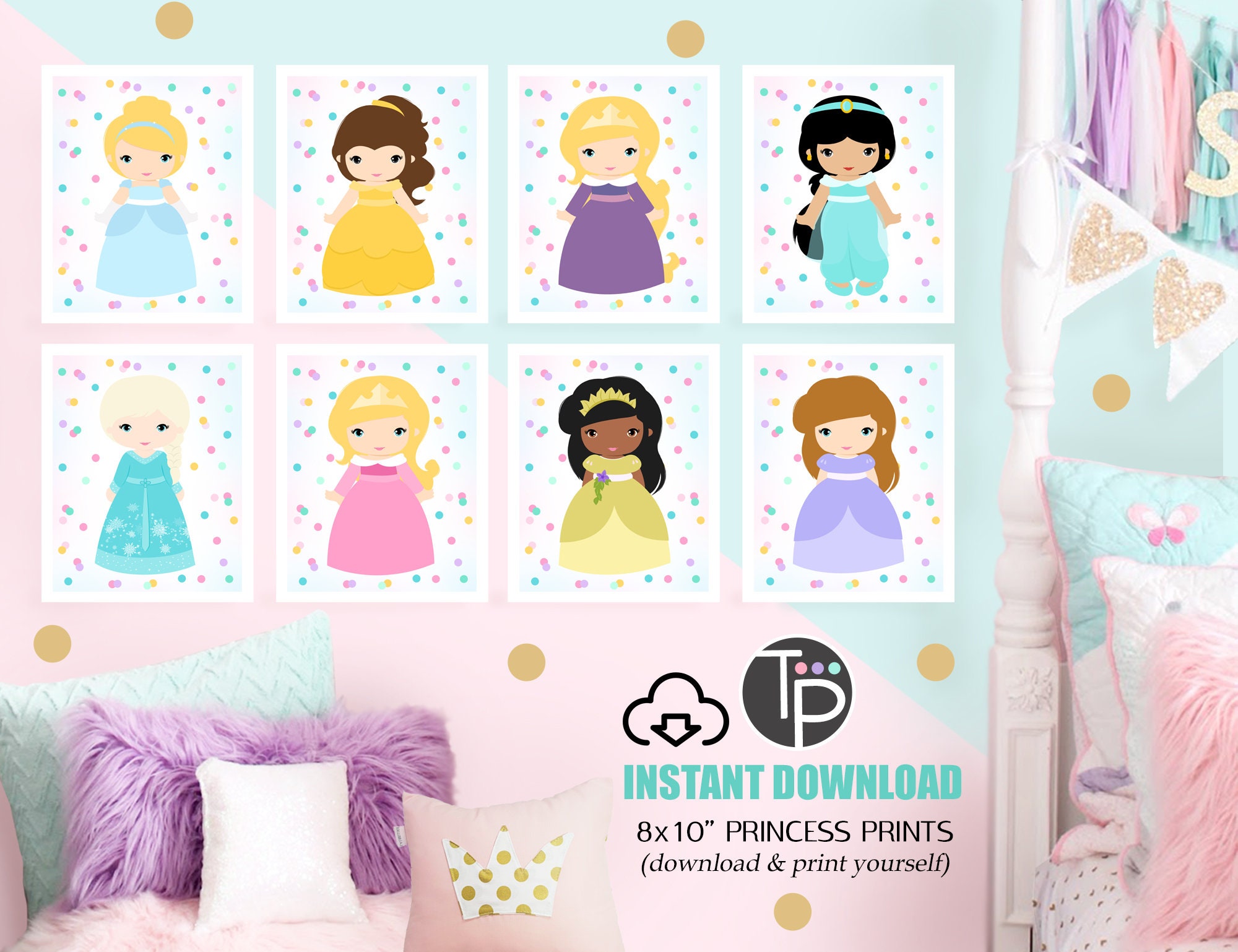 PRINCESS WALL ART, Princess Prints, Téléchargement instantané, Princess ...