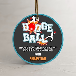 DODGEBALL FAVOR Tag Editable Dodge Ball Favor Tag Round Dodgeball Favor ...