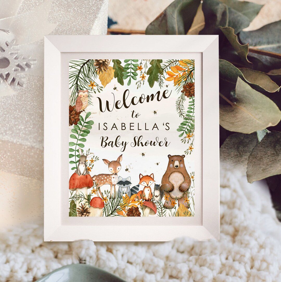 WOODLAND WELCOME SIGN Instant Download Winter Woodland Sign Woodland ...