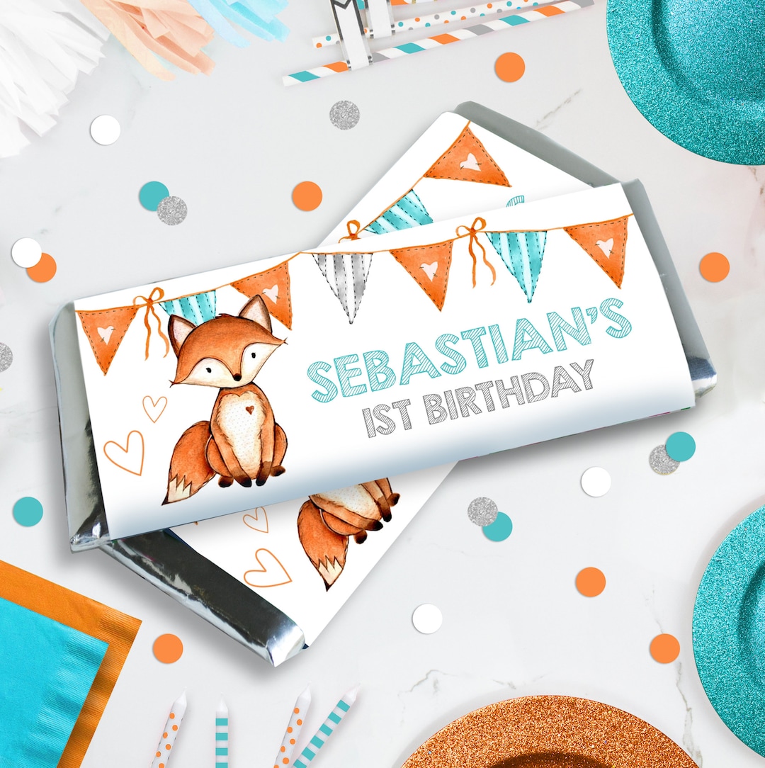 FOX Hershey Bar Wrapper Editable Fox Favors Fox Hershey Bar Wrapper ...