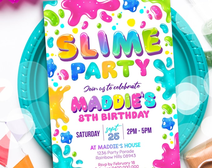 Splatter Paint Party Invitation, Paint Birthday Invite, Canva 5x7 ...